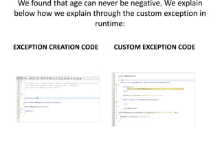 ANALYSIS OF USER DEFINED EXCEPTION AND ITS OPTIMIZATION IN JAVA ...