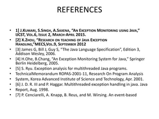 ANALYSIS OF USER DEFINED EXCEPTION AND ITS OPTIMIZATION IN JAVA FRAMEWORK | PPTX | Programming ...