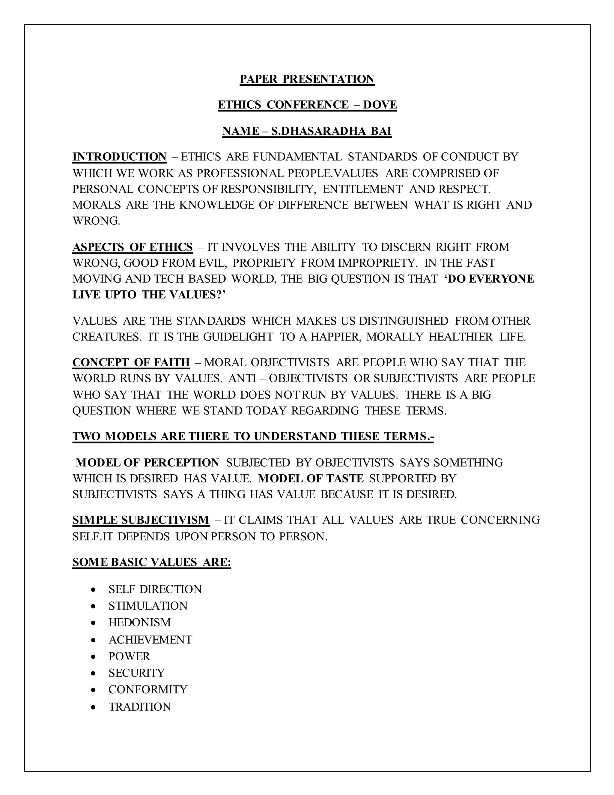 Paper presentation | DOCX