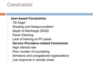 A Study of Solar Home System in Bangladesh: Current Status, Future ...