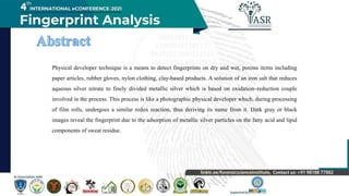 Fingerprint analysis | PPTX | Chemistry | Science