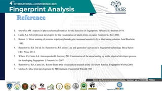 Fingerprint analysis | PPTX | Chemistry | Science