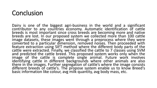 Paper Presentation on CATTLE BREED DETECTION AND CATEGORIZATION USING IMAGE PROCESSING AND ...