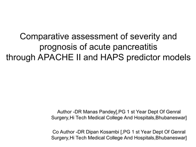 paper presentation omparative assessment of severity and prognosis of ...
