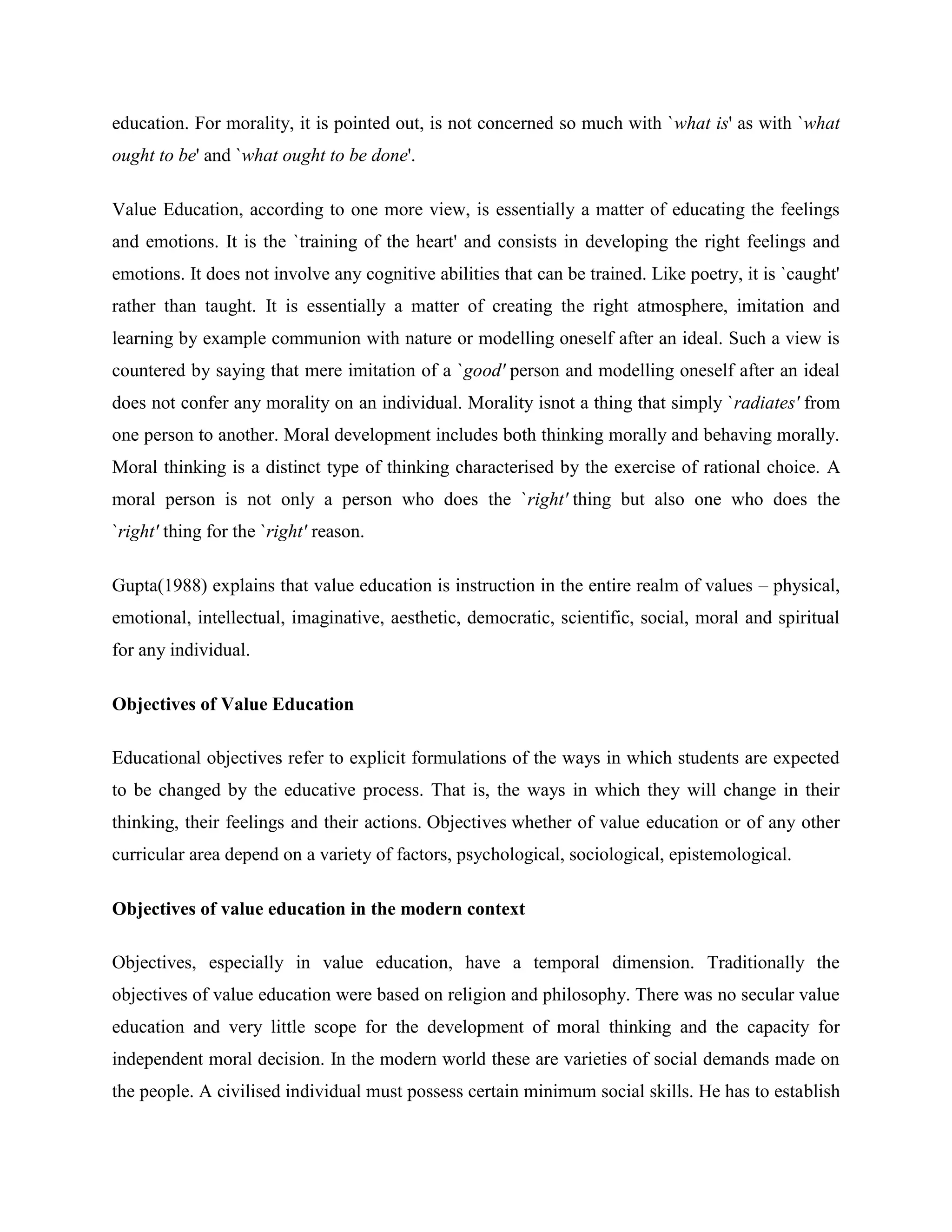 Paper presentation --------value education | DOCX