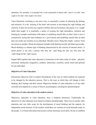 Paper presentation --------value education | DOCX | Education industry ...