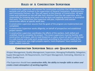 PROJECT CONSTRUCTION SUPERVISION AND SUPER VISOR | PDF