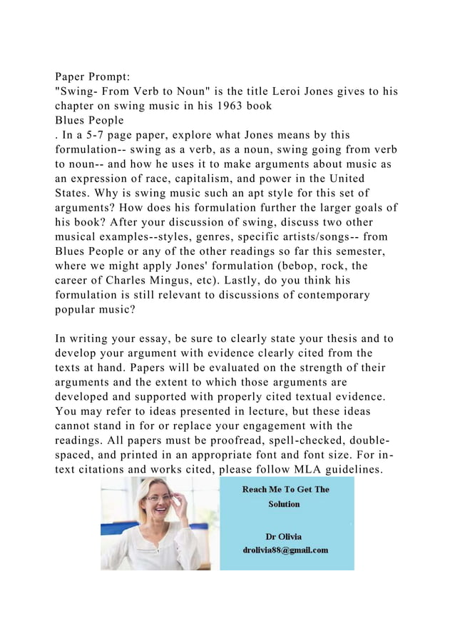 Paper PromptSwing- From Verb to Noun is the title Leroi Jones g.docx