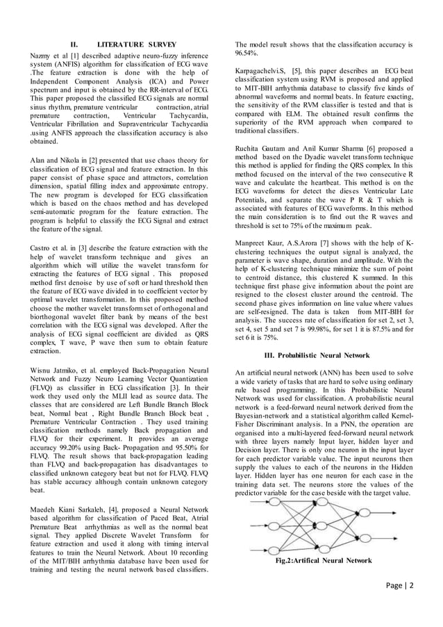 Classification And Detection Of Ecg Signals Using Artificial Neural