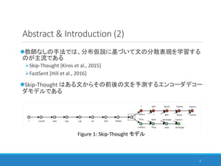[論文紹介] AN EFFICIENT FRAMEWORK FOR LEARNING SENTENCE REPRESENTATIONS. | PDF