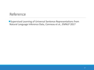 [Paper Reading] Supervised Learning of Universal Sentence Representations from Natural Language ...