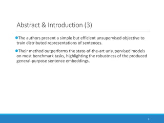 [Paper Reading] Unsupervised Learning of Sentence Embeddings using Compositional n-Gram Features ...