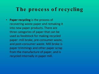 Paper recycling | PPT