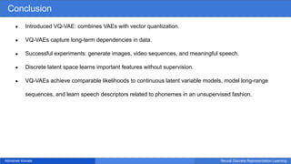 Neural Discrete Representation Learning - A paper review | PDF