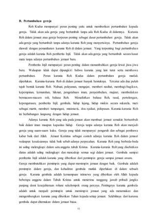 Paper Peran Roh Kudus di dalam Gereja dan Buah Roh | DOCX