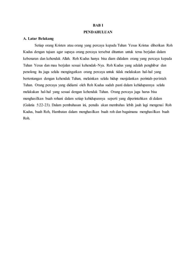 Roh Kudus dan Buah Roh | DOCX