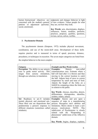 The Three Domains of Educational Activities | PDF
