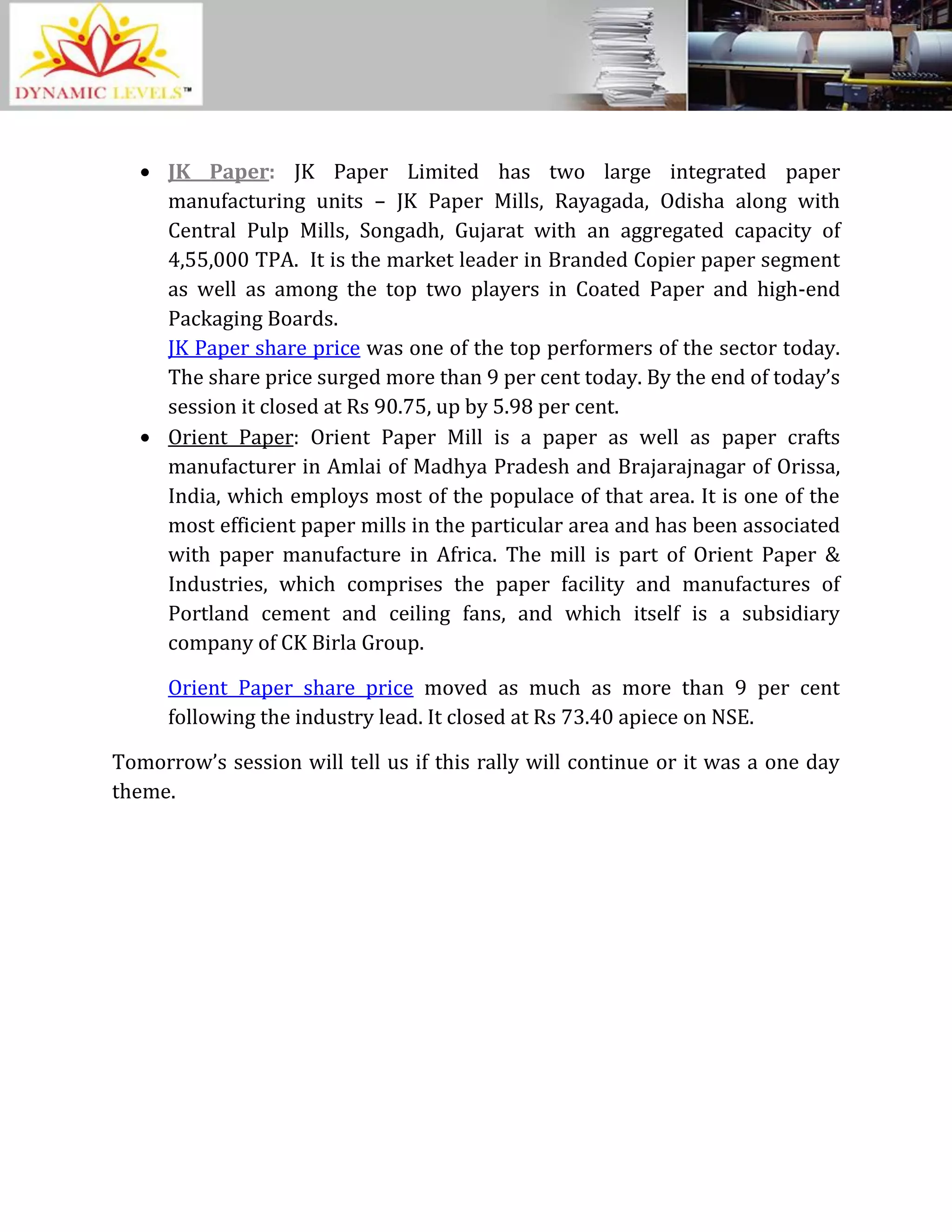 Paper sector | PDF