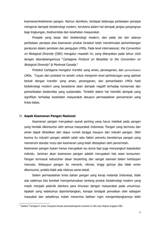 Perlindungan biodiversitas pangan Indonesia | DOC