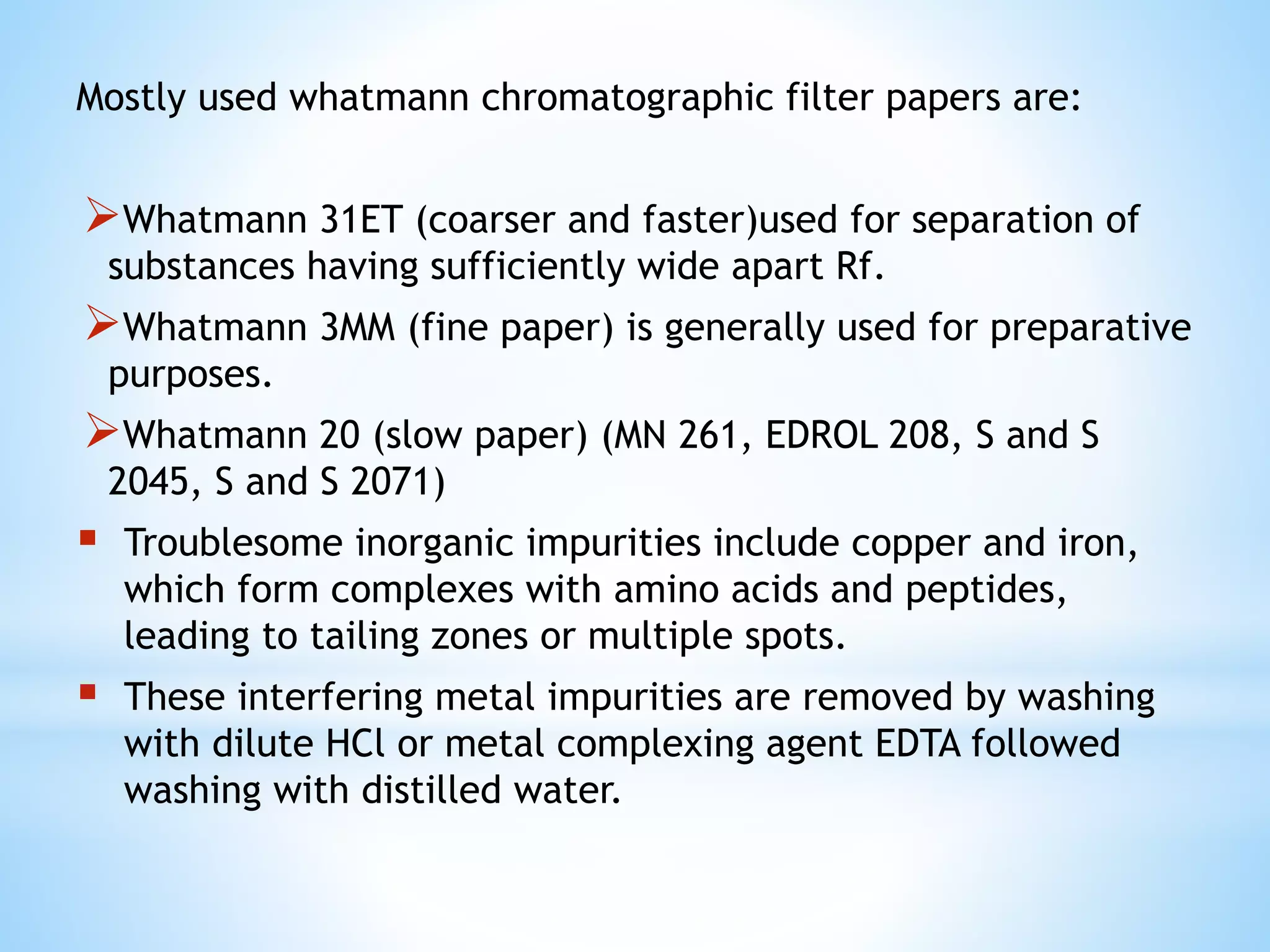 Paper Chromatography | Types of Papers Used | PPTX