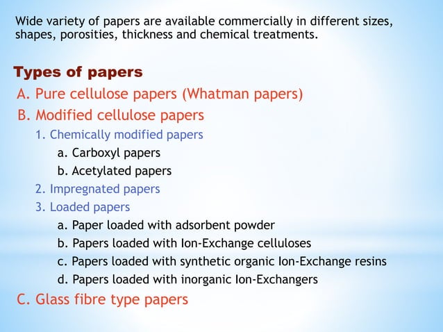 Paper Chromatography | Types of Papers Used | PPTX