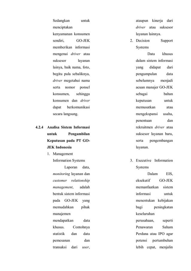 Analisis Penerapan Sistem Informasi pada PT GO-JEK Indonesia | PDF