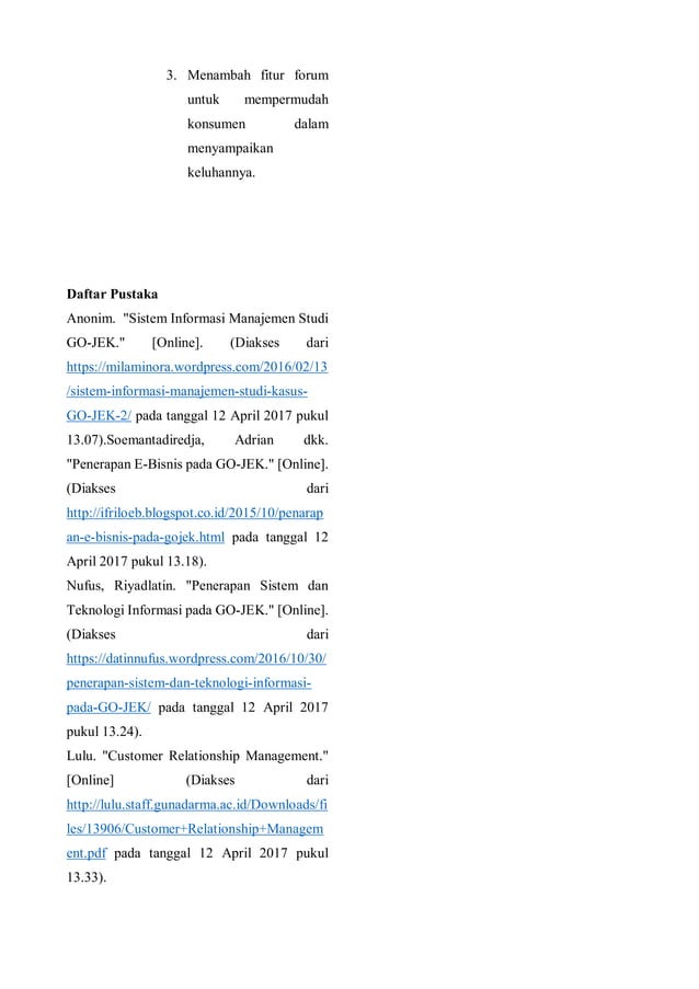 Analisis Penerapan Sistem Informasi pada PT GO-JEK Indonesia | PDF