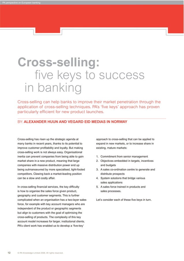 Cross-Selling: five keys to success in banking | PDF