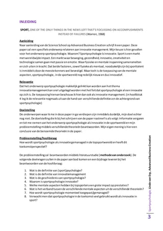 Paper sportpsychologie | PDF