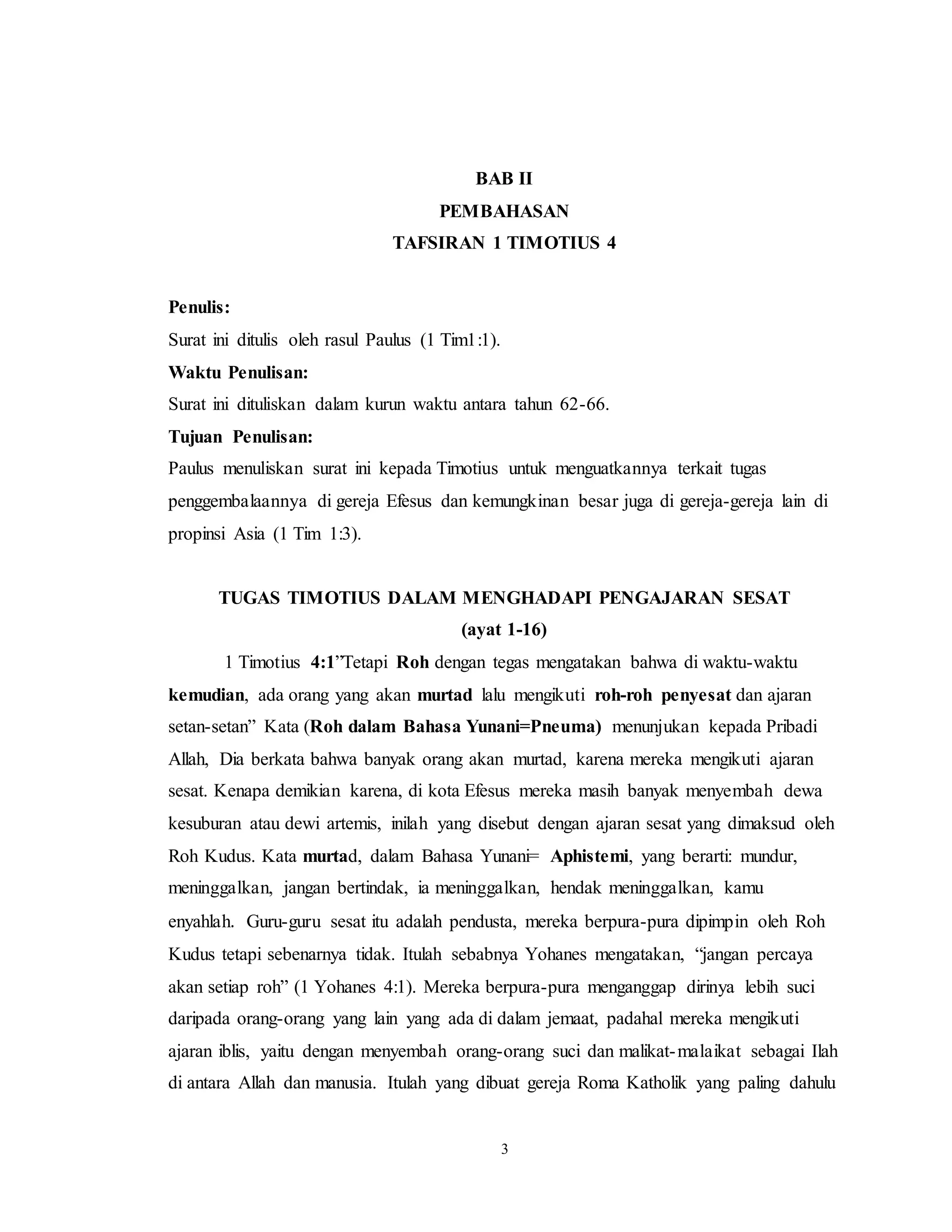 Paper tafsir PB (1 tim 4) malvin liwuto | DOCX
