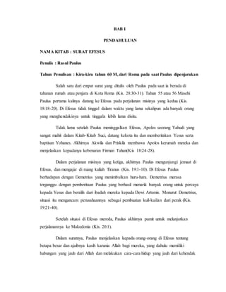 Paper Tafsir Perjanjian Baru, Efesus 6:1-9, Yoshua Nickson Sina | PDF