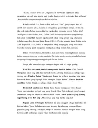 Paper Tafsir Perjanjian Baru, Efesus 6:1-9, Yoshua Nickson Sina | PDF