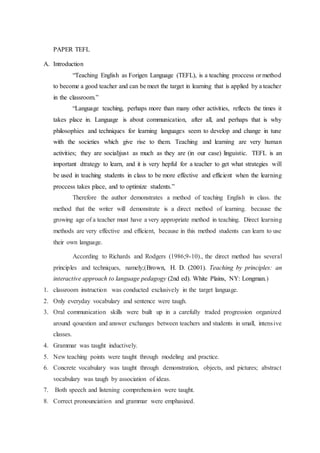 The direct method | DOCX | Homework and Study | Education