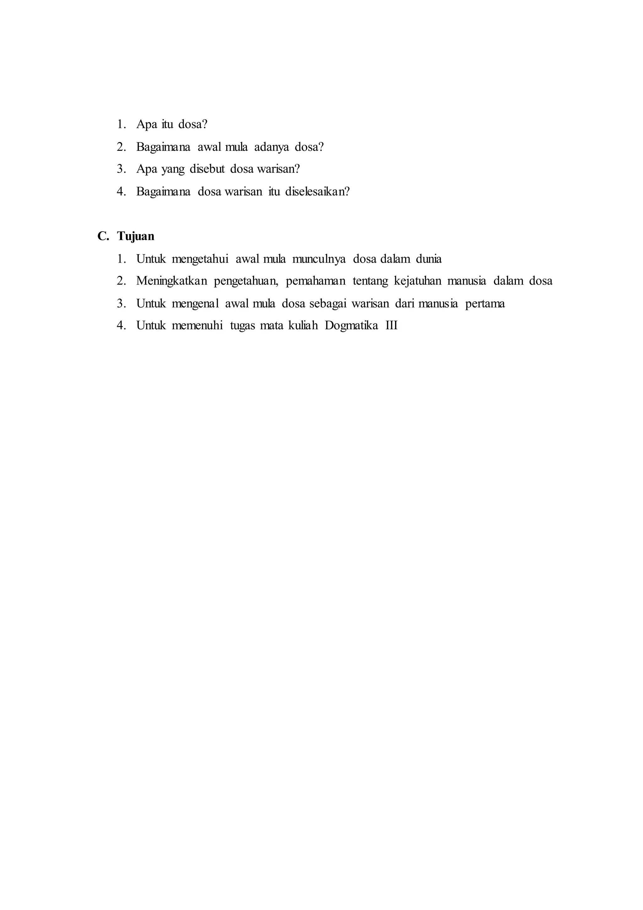 Paper tentang dosa warisan | DOCX