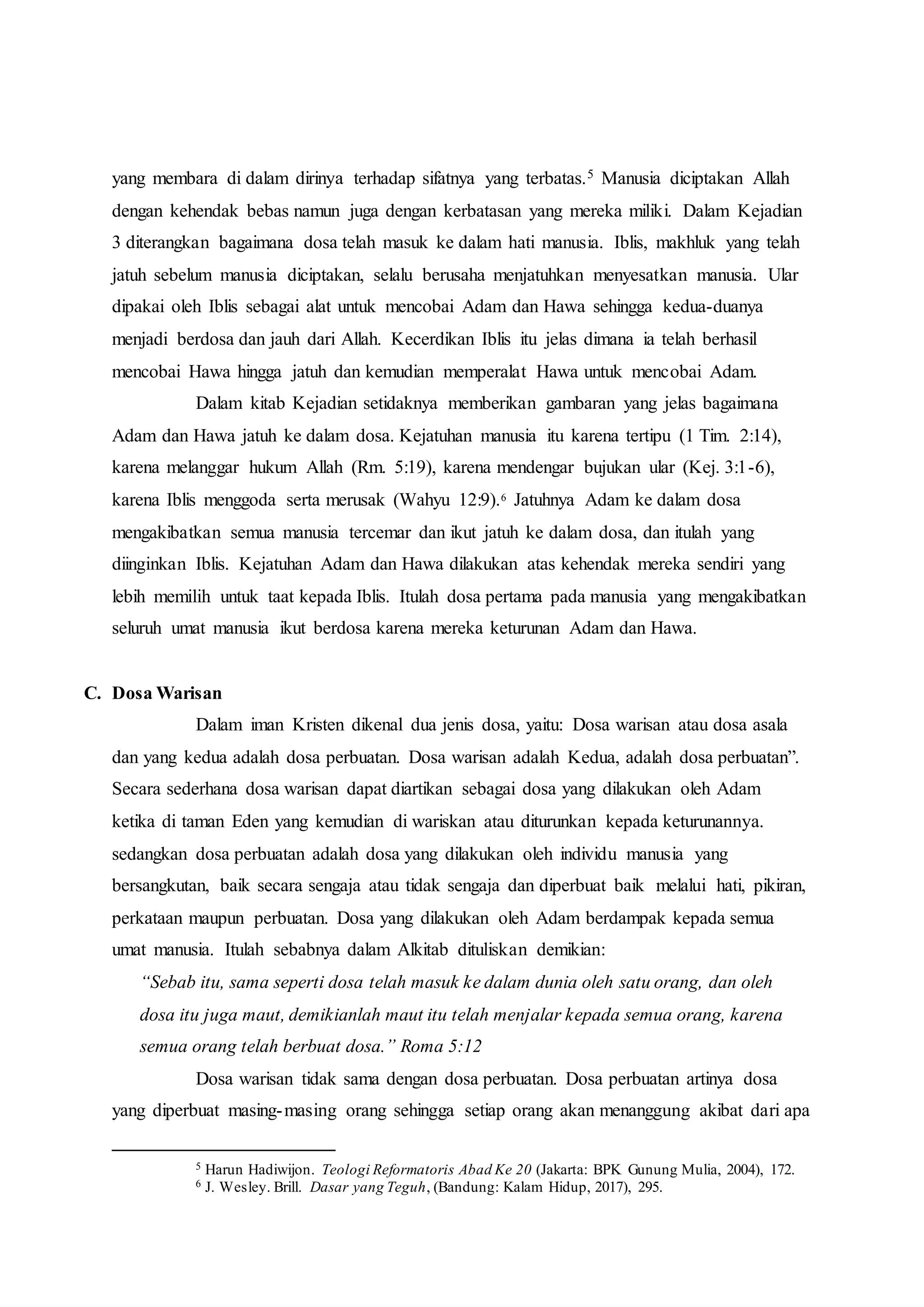 Paper tentang dosa warisan | DOCX