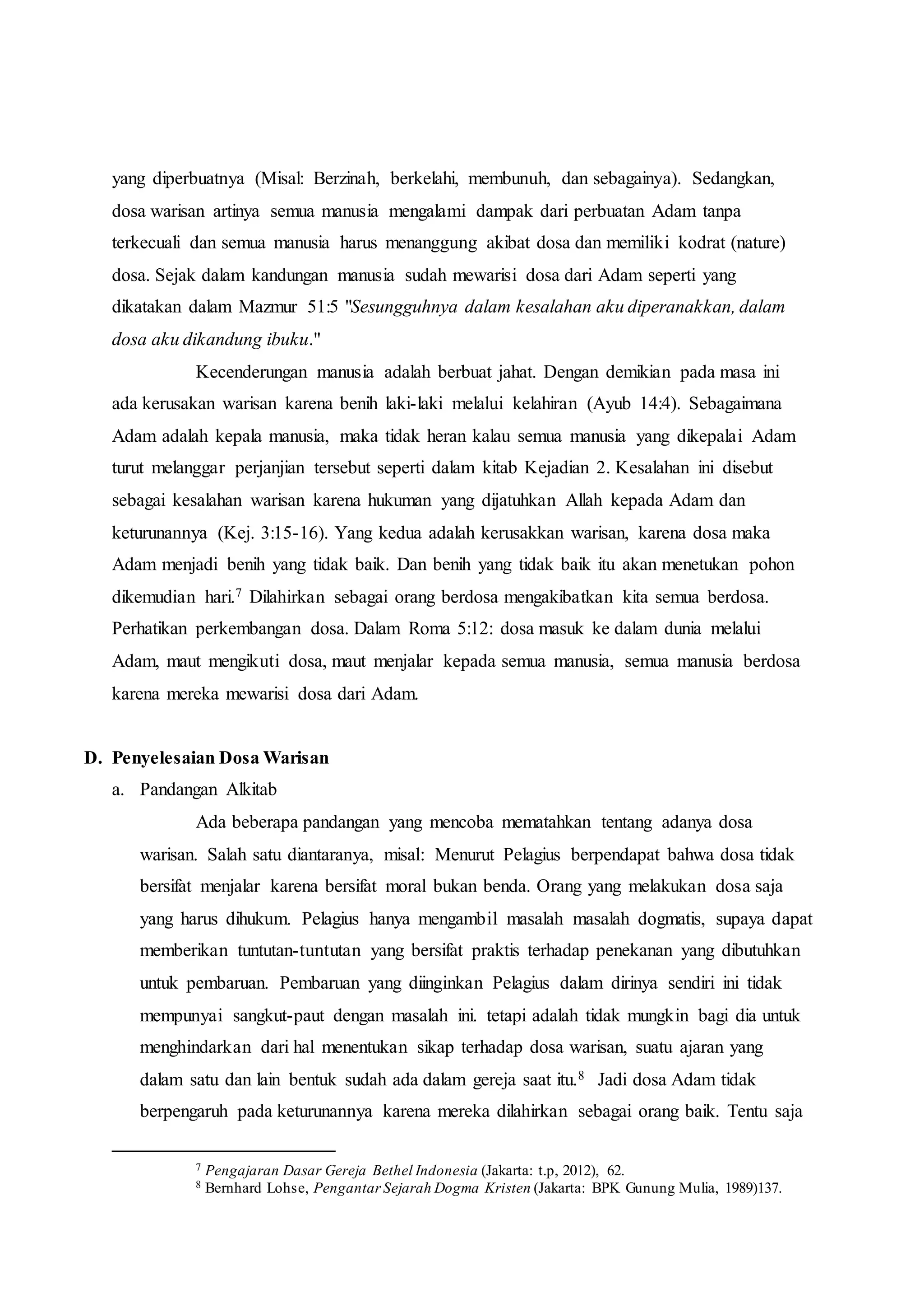 Paper tentang dosa warisan | DOCX