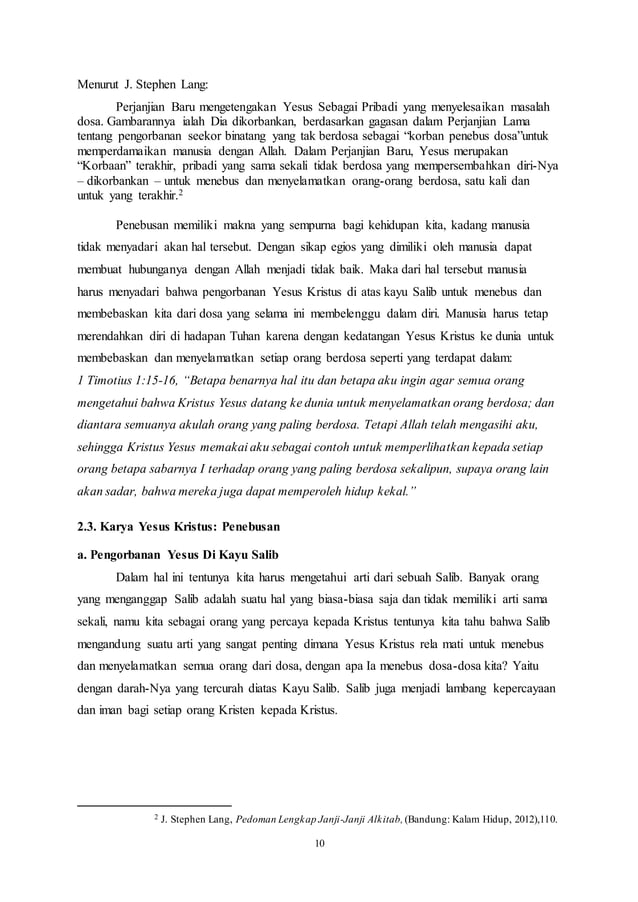 Paper teologi perjanjian baru "PENEBUSAN" (Ferdianus Seo) | PDF