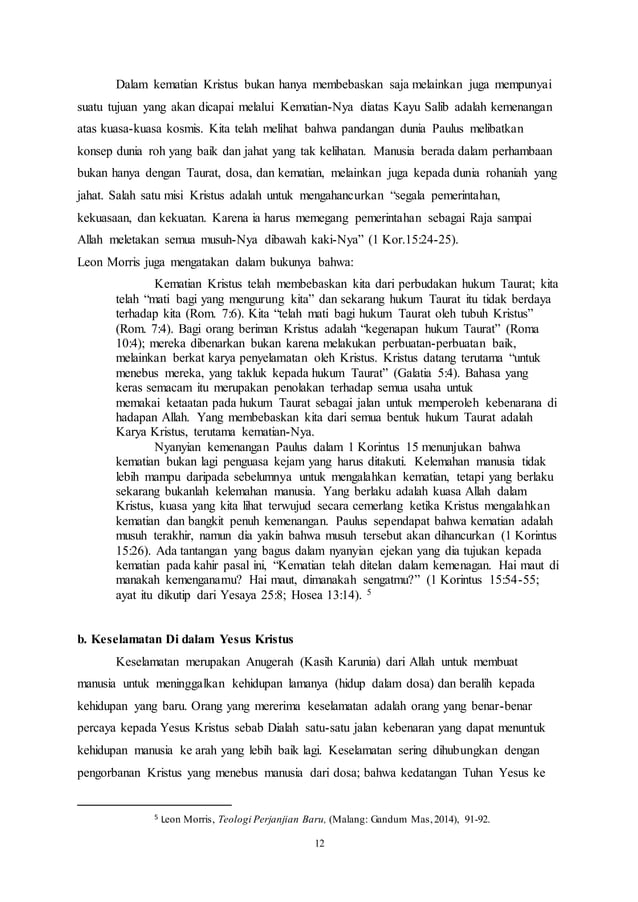 Paper teologi perjanjian baru "PENEBUSAN" (Ferdianus Seo) | PDF