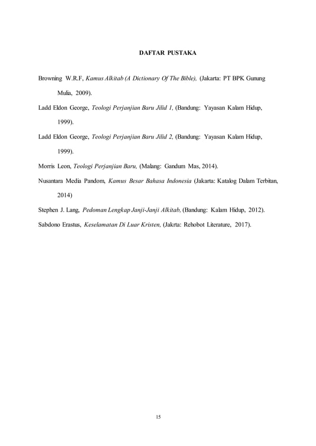 Paper teologi perjanjian baru "PENEBUSAN" (Ferdianus Seo) | PDF