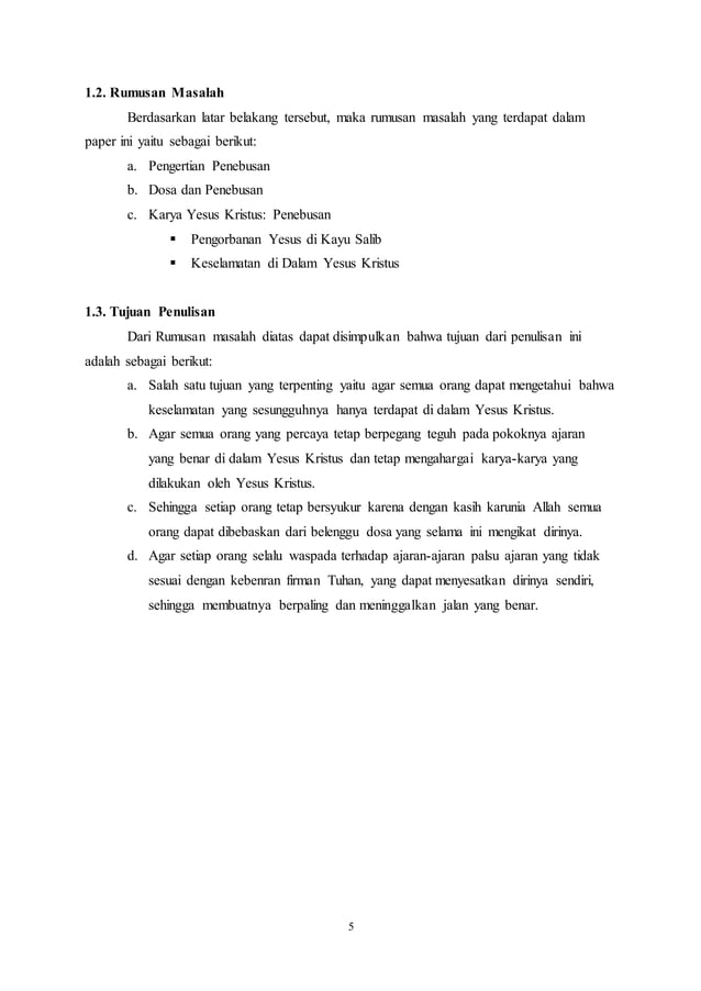 Paper teologi perjanjian baru "PENEBUSAN" (Ferdianus Seo) | PDF