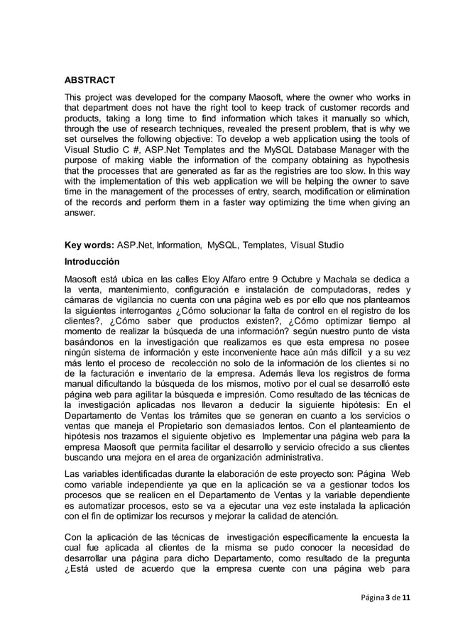 Ejemplo de un Paper proyecto maosoft | PDF