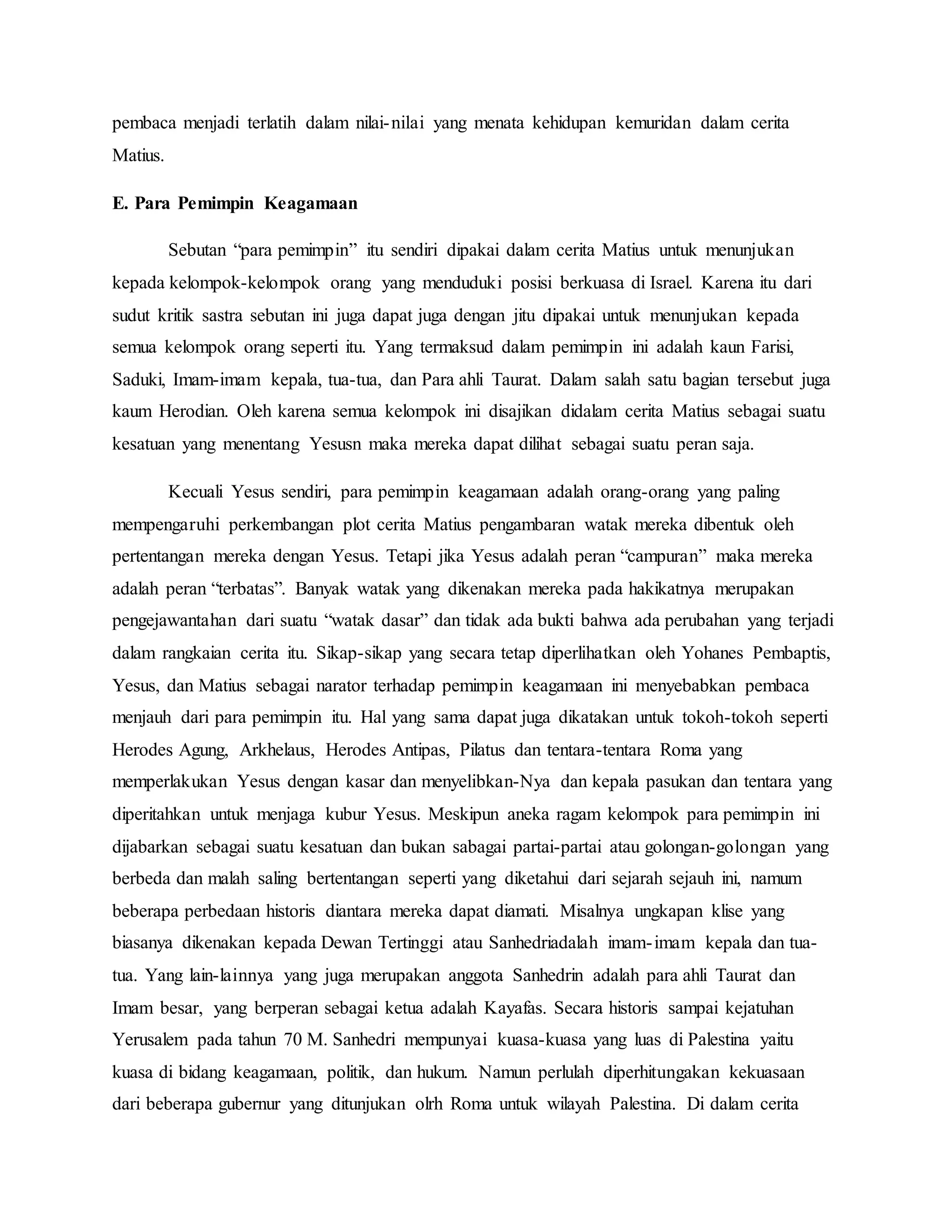 Paper tokoh matius | DOCX