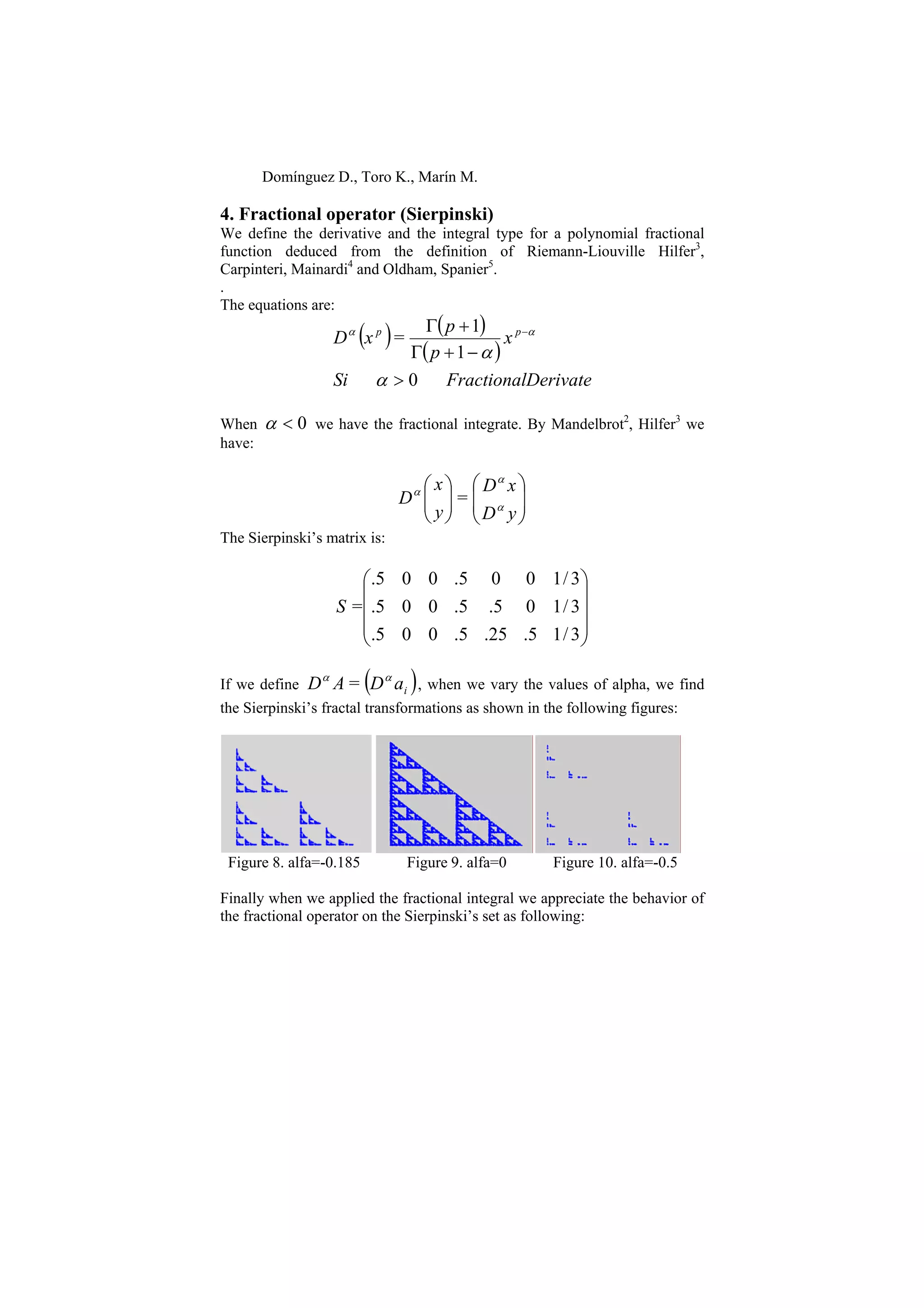 Transformation of Classical Fractals applying Fractional Operators | PDF
