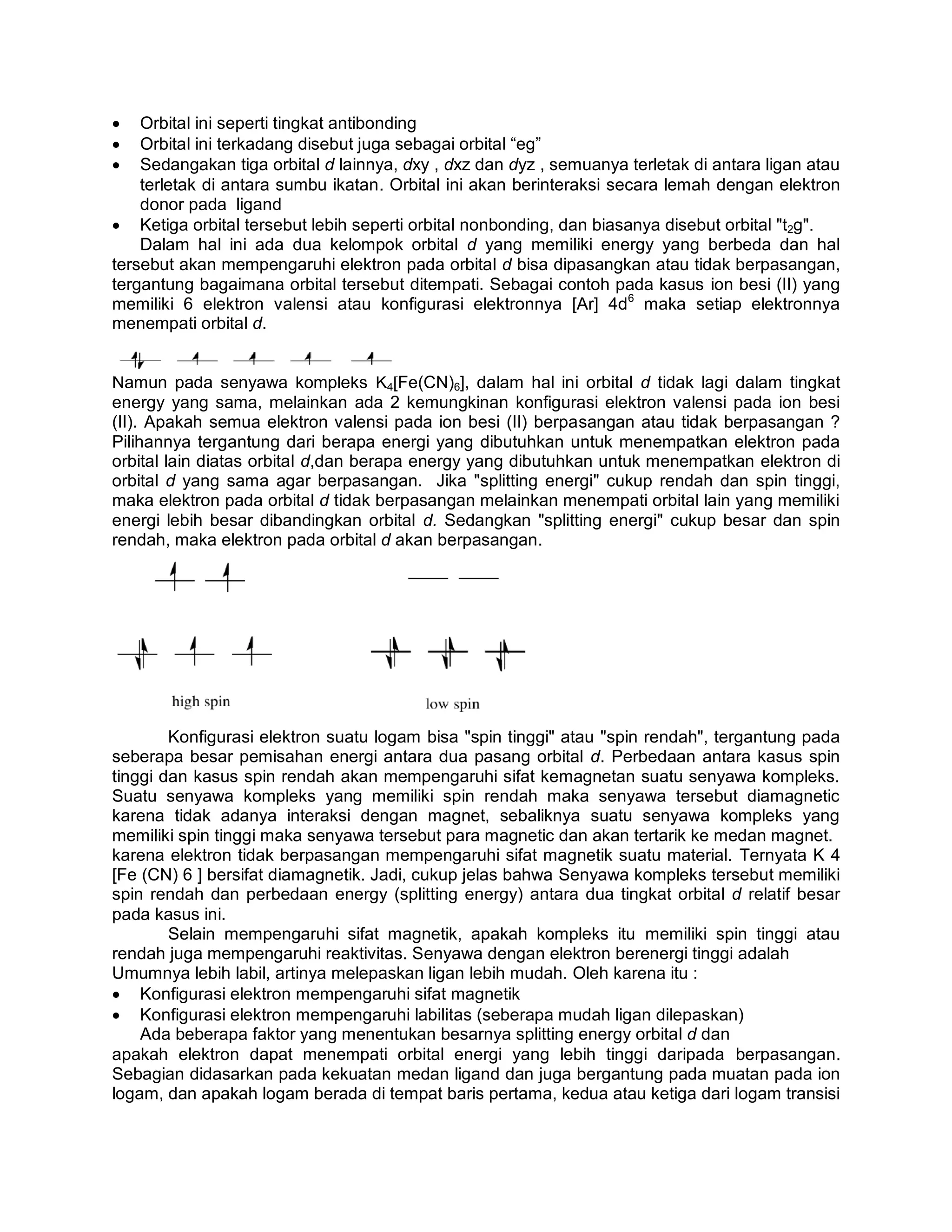 Teori Orbital Molekul dan Ligan Field Theory | PDF