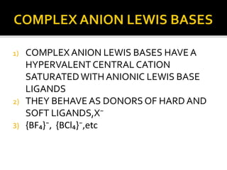 classification of lewis bases | PPTX
