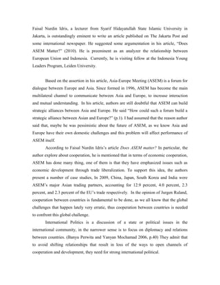 Does ASEM matter? | DOC