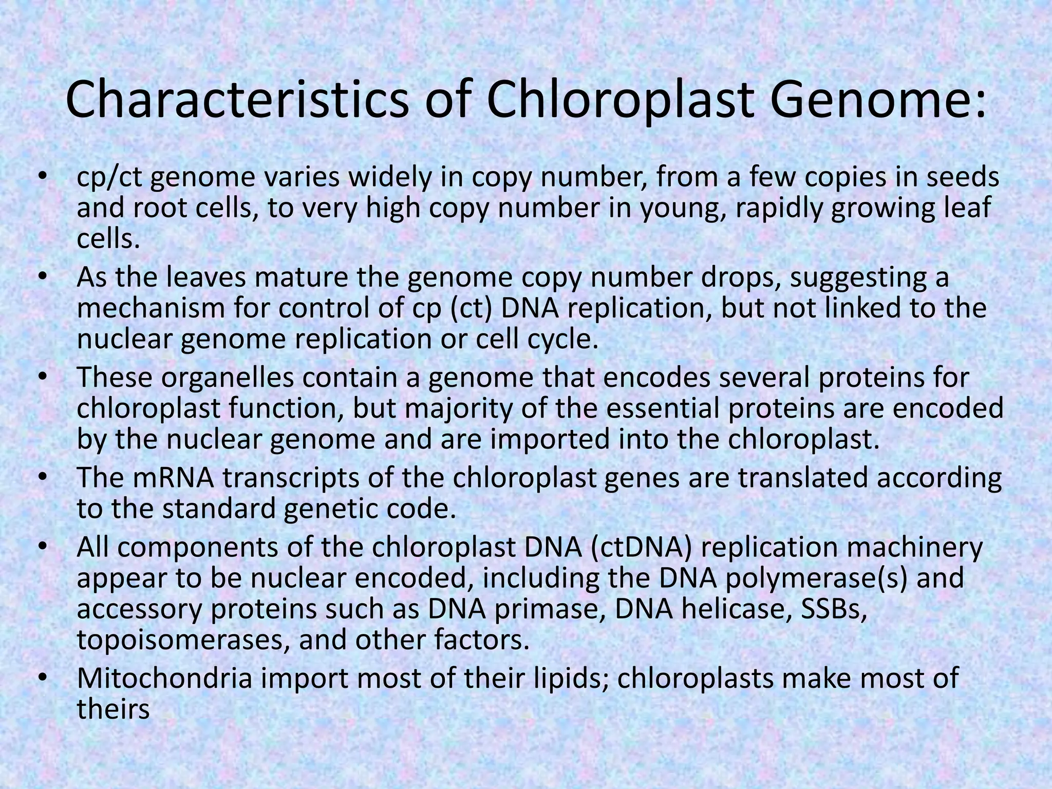 Chloroplast Genetics | PPTX