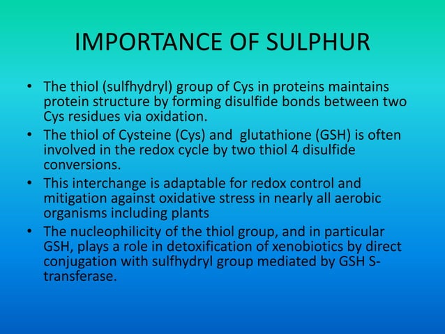 Sulphur: the macronutrient | PPT