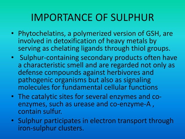 Sulphur: the macronutrient | PPT