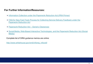The Paperwork Reduction Act (PRA): Approval of Information Collections | PPTX